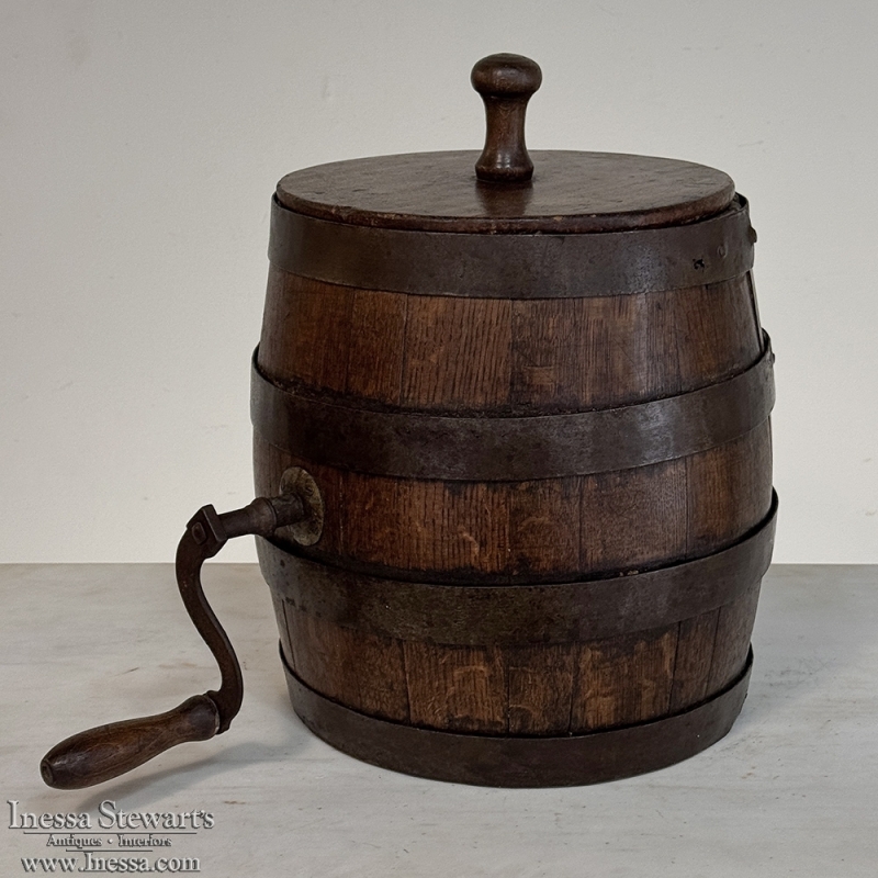 18th Century Hand-Made Oak Stave Butter Churn