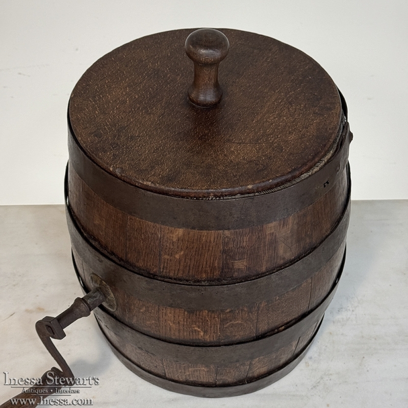 18th Century Hand-Made Oak Stave Butter Churn