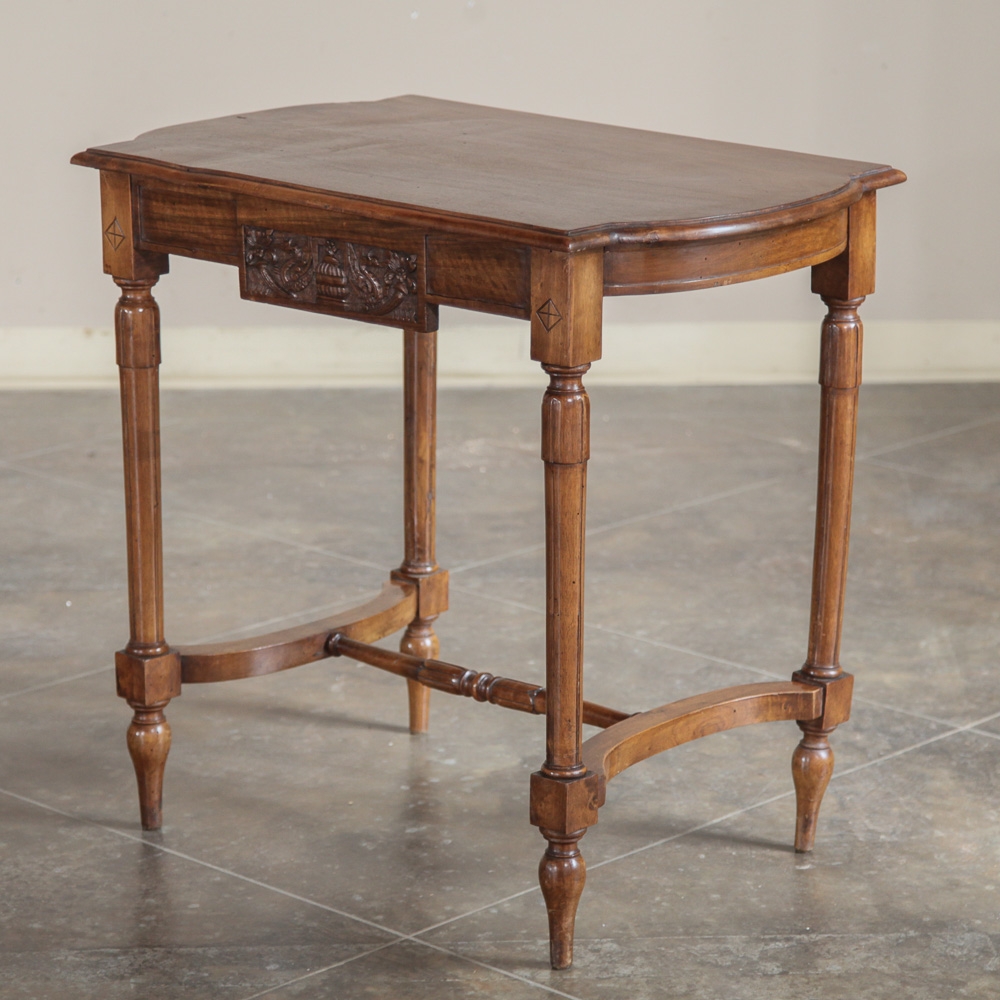 Antique Italian Neoclassical Walnut End Table - Inessa Stewart's Antiques