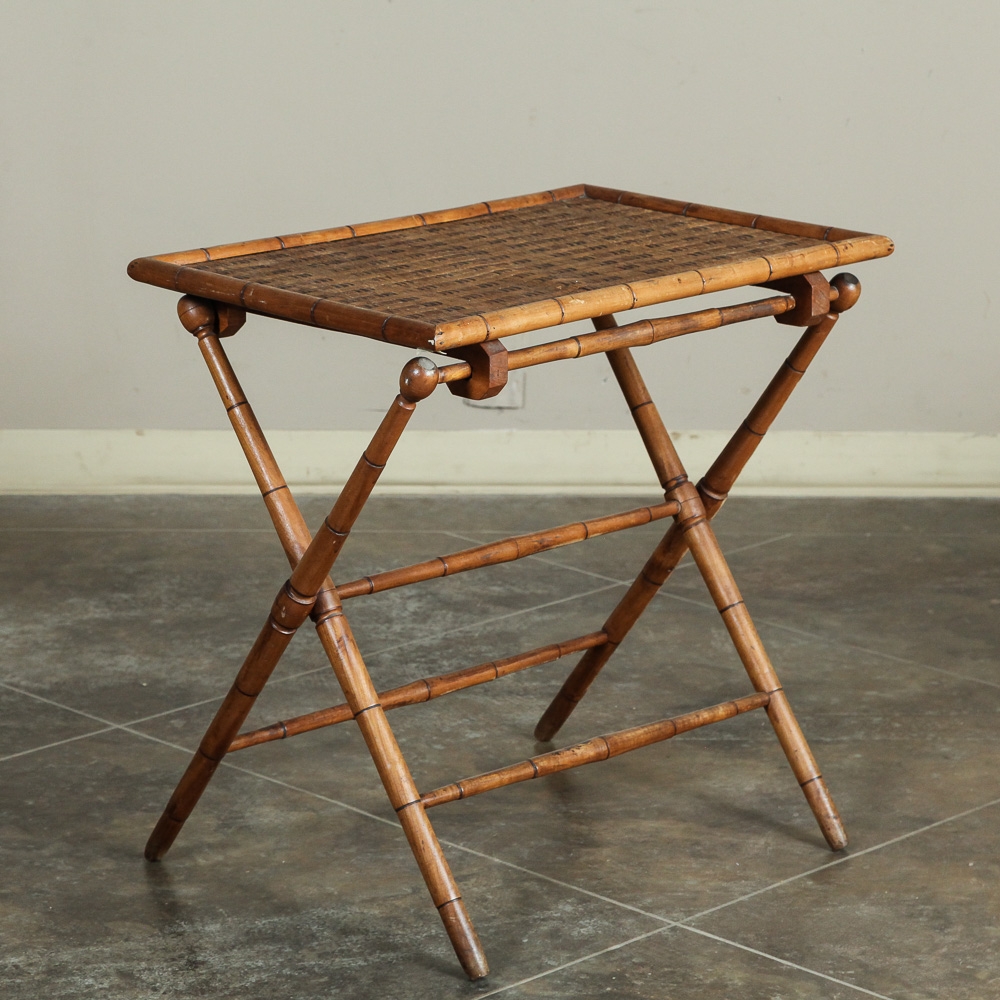 Bamboo Folding Table - Inessa Stewart's Antiques