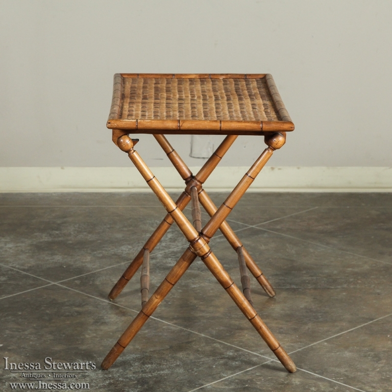 Bamboo Folding Table - Inessa Stewart's Antiques